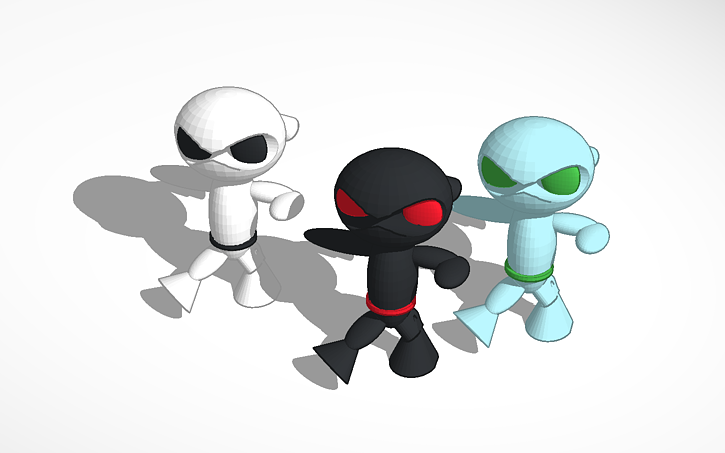 3D design ninja army - Tinkercad