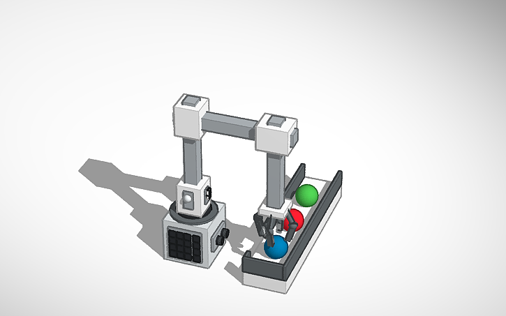 3d Design Robot 2 Dof Pemilah Dan Pemindah Barang Tinkercad