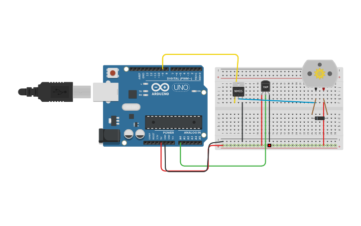 Circuit design Ventilador automatico - Tinkercad