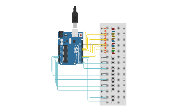 Circuit design coffee machine state machine - Tinkercad