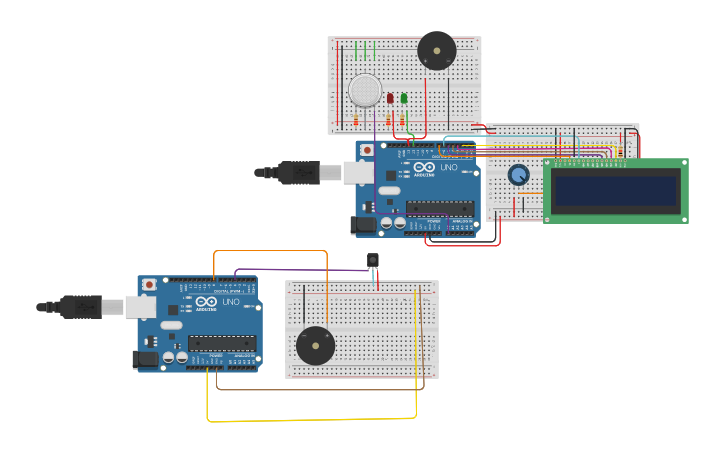Circuit design FIRE ALARM SYSTEM - Tinkercad