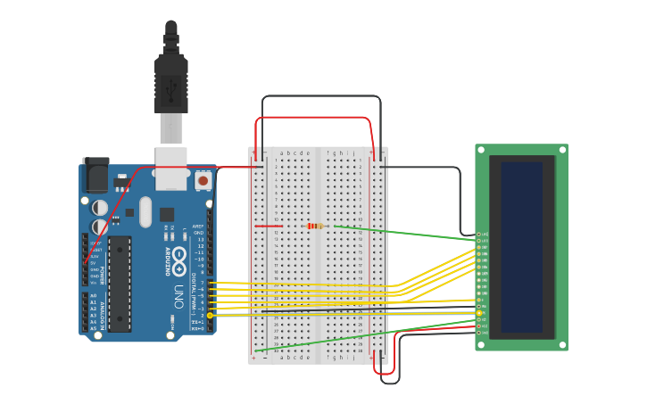 Circuit design Ekran LCD | Tinkercad
