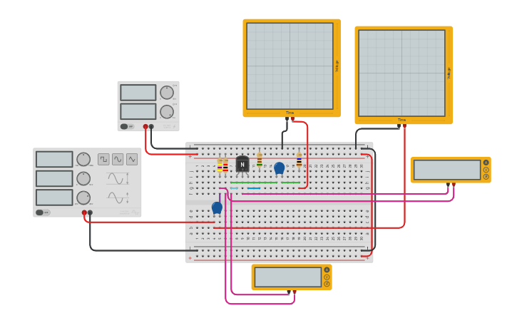 Circuit design Modul 45 Prak RE (BJT) - Tinkercad