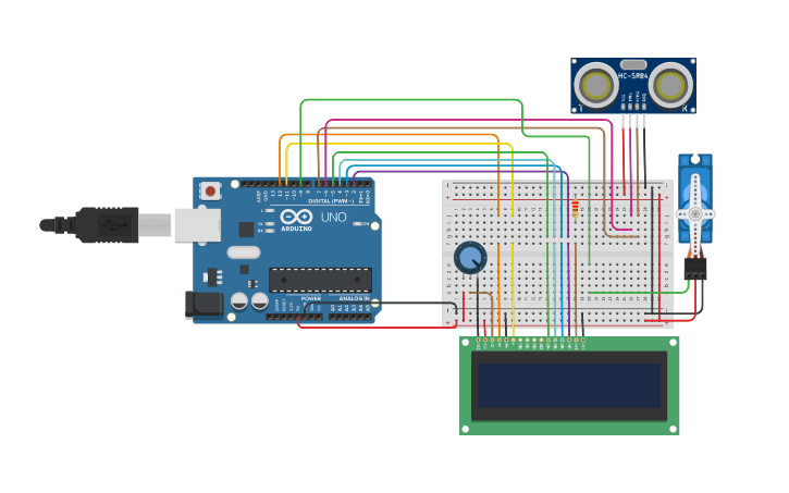 Circuit design Radar Simulation - Tinkercad