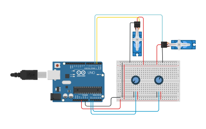 Circuit design Ejercicio Joystick | Tinkercad