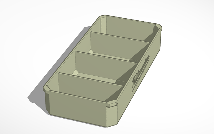 3D design MILWAUKEE LONG INFILL TRAY - Tinkercad