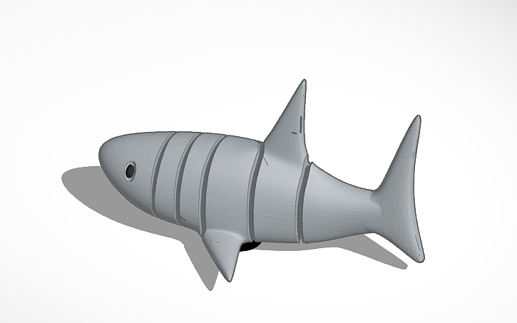 3D design Articulated shark croc charm - Tinkercad