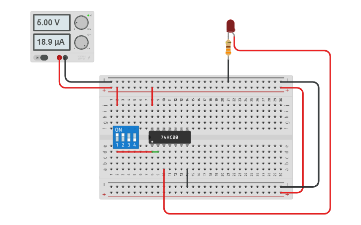 Circuit Design Realization Of Not Gate Using Nand Gate Tinkercad