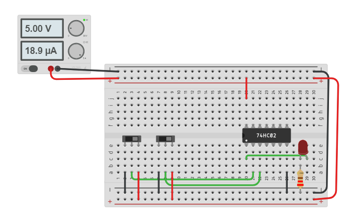 Circuit design Strimbeanu_Mihai-Alexandru_CEN1.3A_3.4Lab_NOR2 - Tinkercad