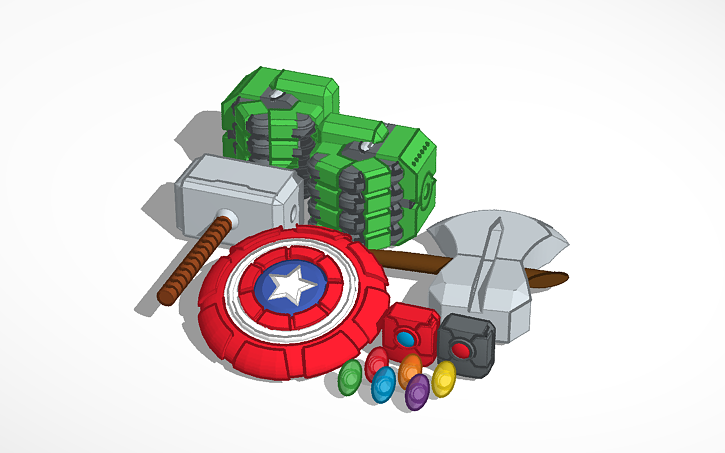 3D design Marvel Avengers Weapons - Tinkercad