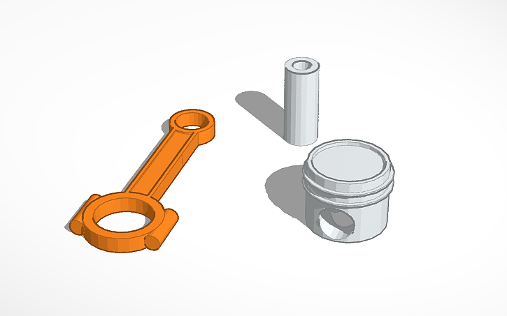3D design piston - Tinkercad