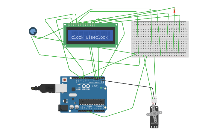 Circuit design servo - Tinkercad