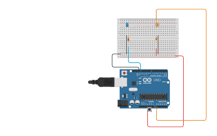 Circuit design LDR Sensor - Tinkercad
