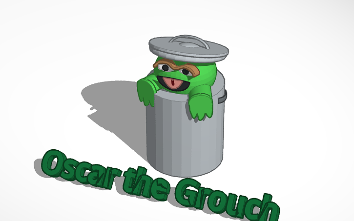 3D design Oscar the Grouch - Tinkercad