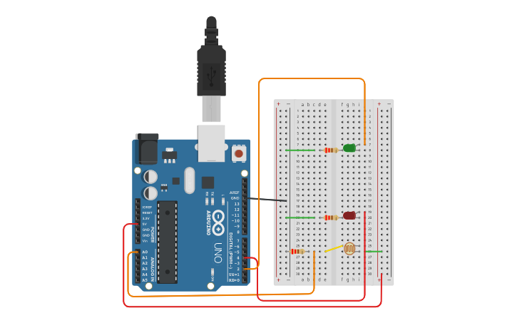 Circuit design Arduino Photoresistor Project LUDF(KB21101) | Tinkercad