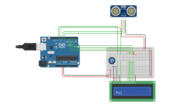 Circuit design SENSOR ULTRASONICO Igor Roberto Custodio Severino | Tinkercad