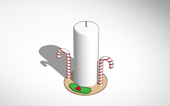 3D design Christmas Candle - Tinkercad
