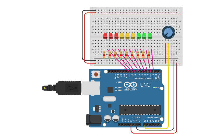 Circuit design Bar Graph - Tinkercad
