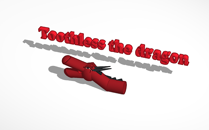 3D design Toothless the dragon - Tinkercad