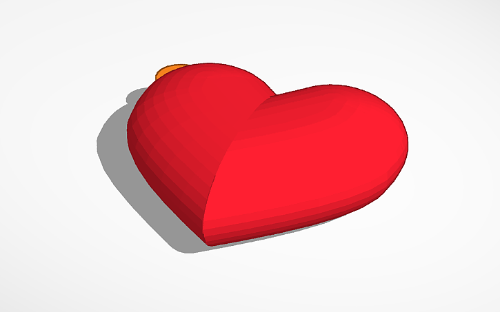 3D design Heart Keyring - Tinkercad