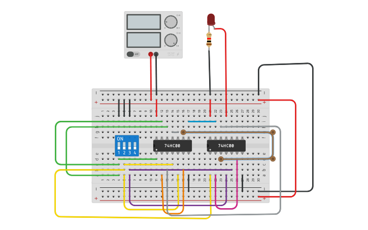 Circuit design USING NAND GATE - Tinkercad