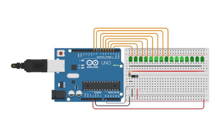 Circuit design Efecto KIT - Tinkercad