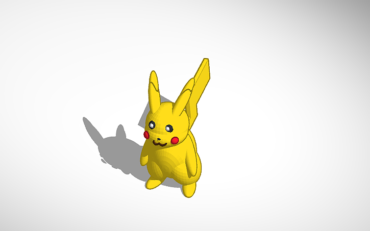 3D design Pikachu samu - Tinkercad