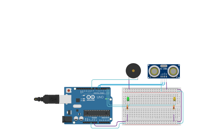 Circuit design Programar un sensor de ultrasonido 2° | Tinkercad