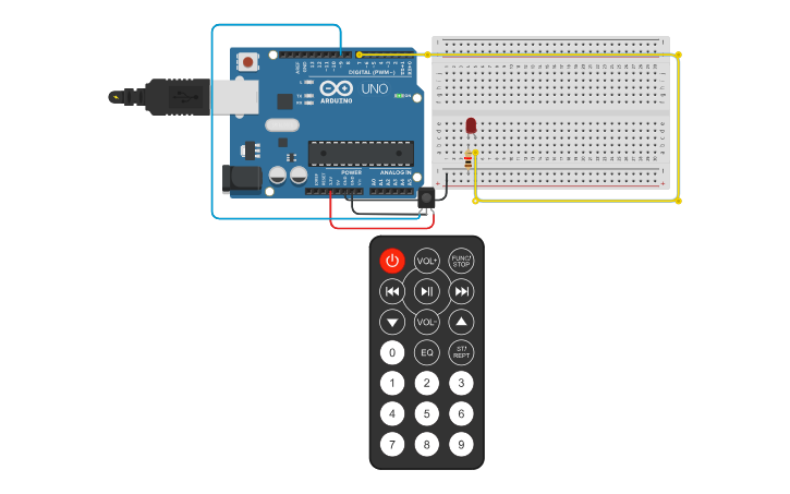 Circuit design IR remote - Tinkercad
