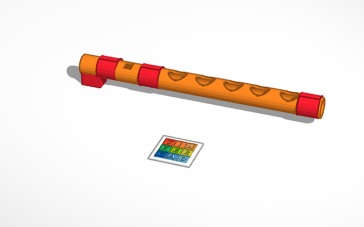 3D design flute model - Tinkercad
