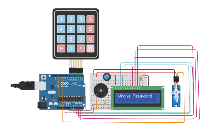 Circuit design Keypad locks | Tinkercad