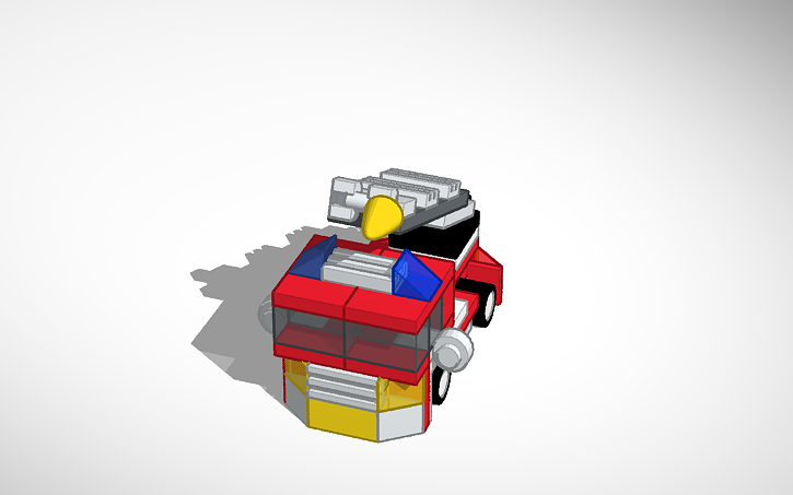 3D design red fire truck - Tinkercad