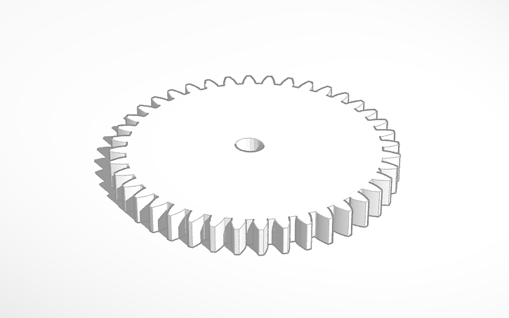 3D design 10 cm diameter gear with 40 teeth and 1 cm hole - Tinkercad