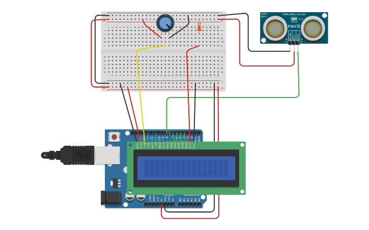 Circuit Design Distance Measuring Device Tinkercad