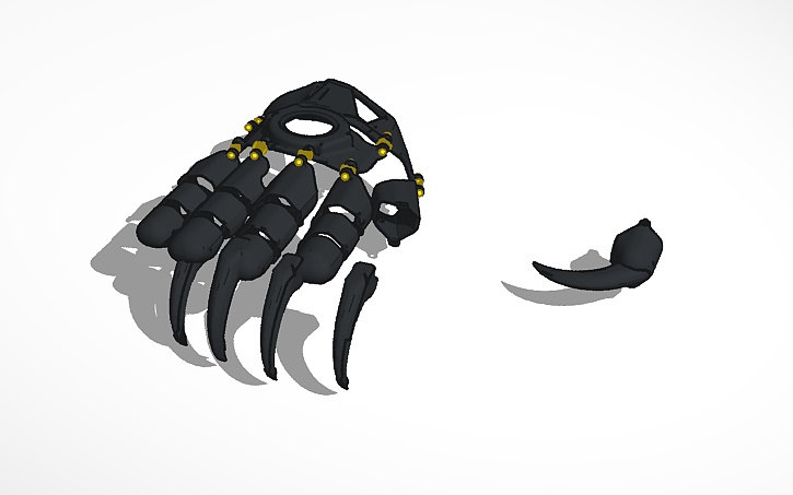 3D design Revamped Clawed Killer Glove(Right) - Tinkercad