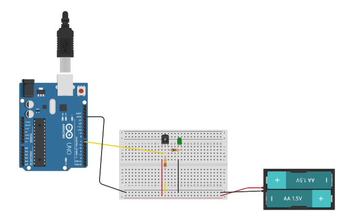 Circuit design pnp LED - Tinkercad