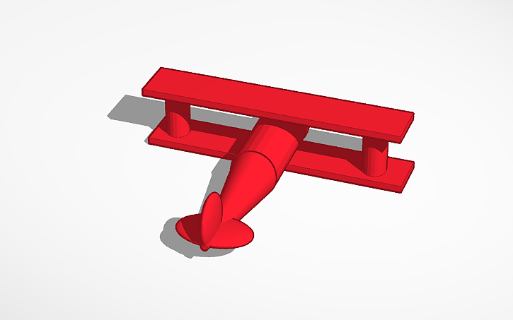 3D design red ww1 plane - Tinkercad
