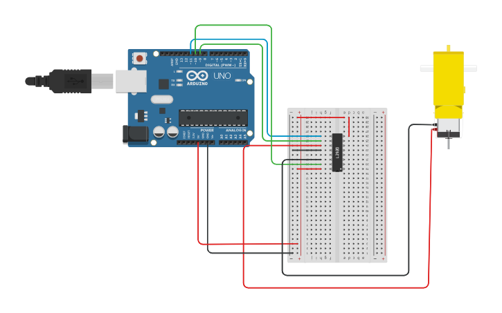Circuit design Motor Driver Circuit - Tinkercad