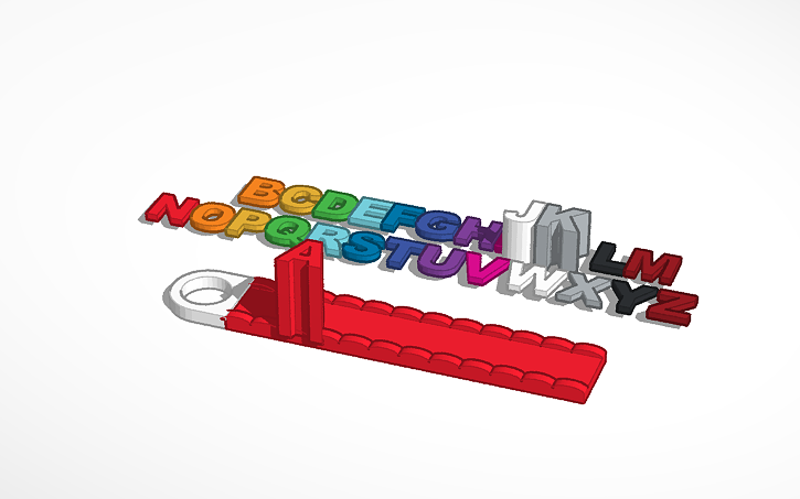 3D design Lesson: Key ring, letters! result - Tinkercad