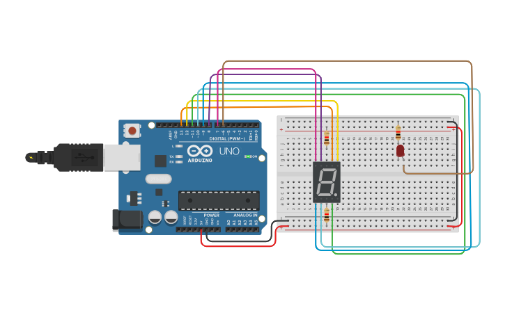 Circuit design 7 SEGMENT DISPLAY - Tinkercad Circuit design 7 SEGMENT DISPLAY - Tinkercad