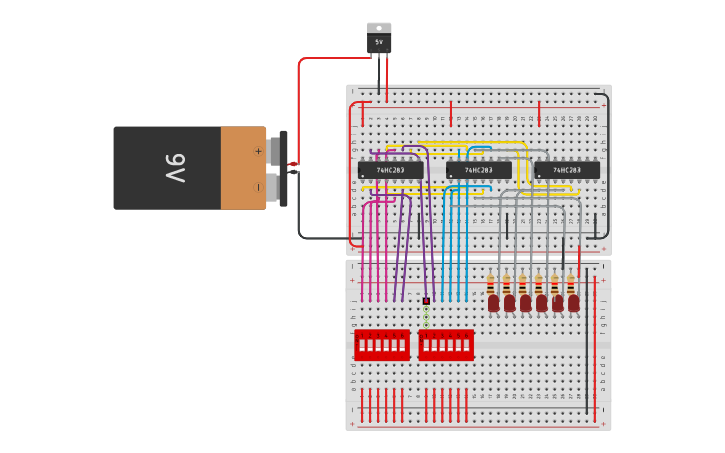 Circuit design 12-Bit Adder - Tinkercad