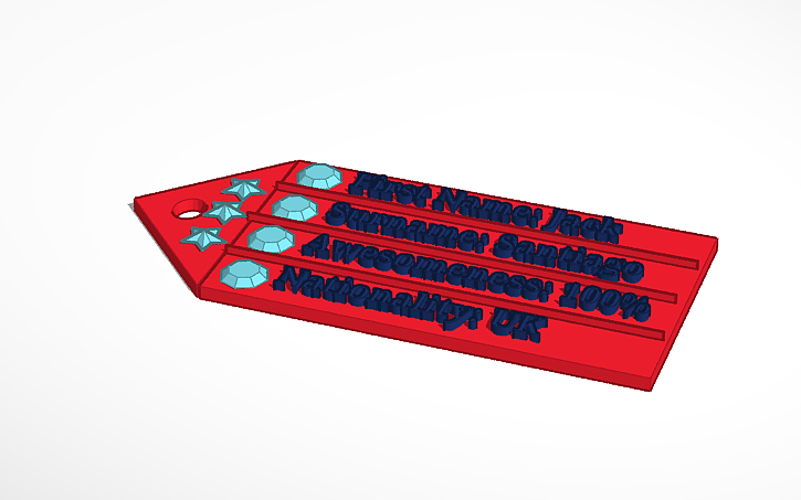 3D design Luggage tag | Tinkercad