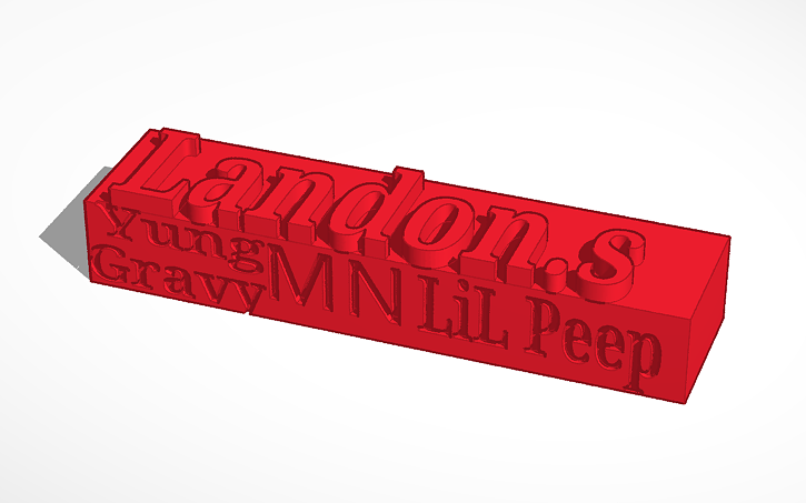 3D design name plate - Tinkercad