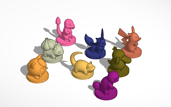 3D design Pokemon Chess set pecies (Pawns) - Tinkercad