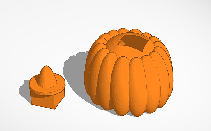 3D design pumpkin + candy - Tinkercad