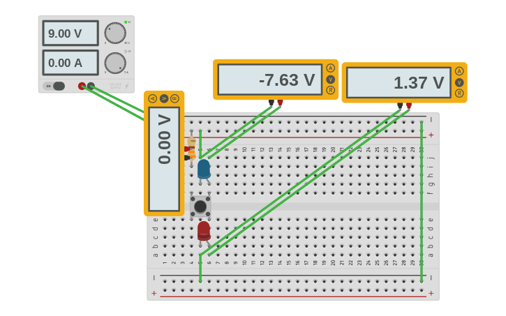Circuit design 1.2.3 parallel circuit - voltmeter | Tinkercad
