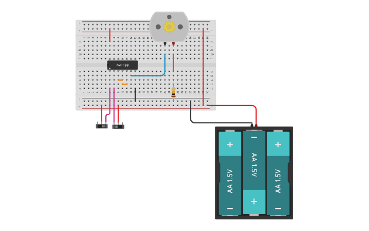 Circuit design AND Logic Gate - Tinkercad