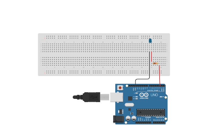 Circuit design Arduino in morse - Tinkercad