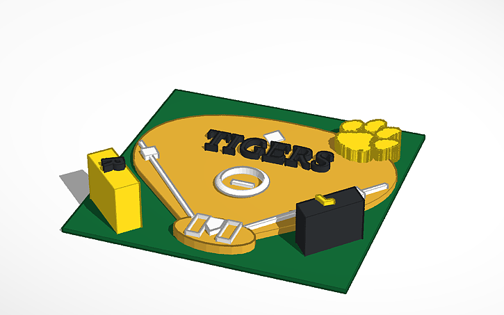3D design tiger softball field | Tinkercad