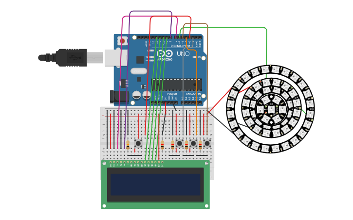 Circuit design NeoPixel usando Arduino - Tinkercad Circuit design NeoPixel usando Arduino - Tinkercad